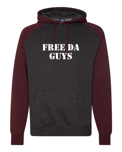 Free Da Guys Wording Raglan Hooded Sweatshirt – Wear The Logo
